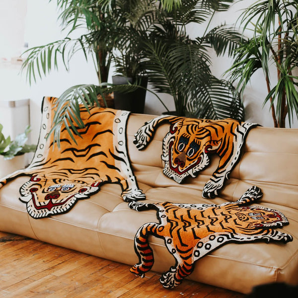 Handcrafted Wool Tiger Rugs - Made in Nepal - DharmaShop