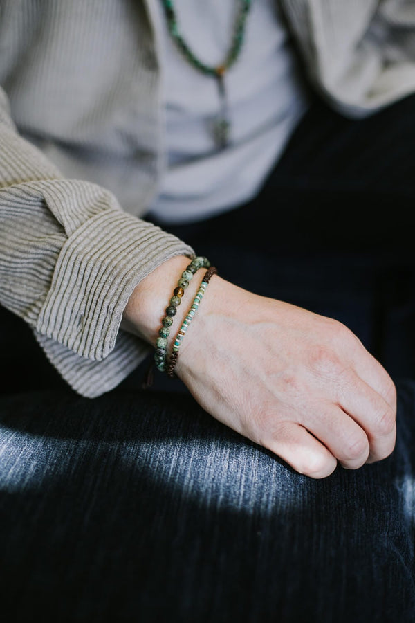 Inner Journey African Turquoise and Tiger Eye Wrist Mala - DharmaShop