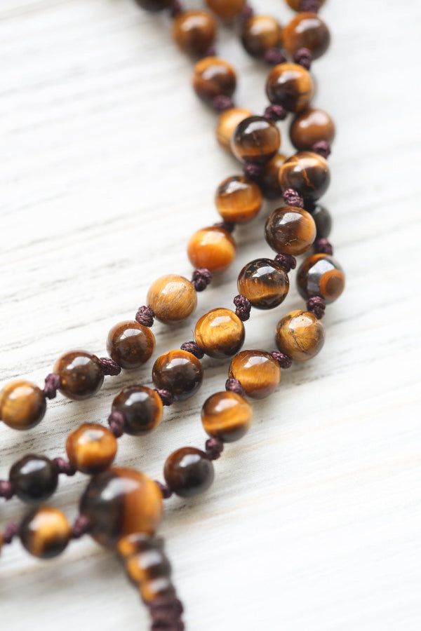 The Ritual™ Knotted Mala - Tiger Eye - DharmaShop