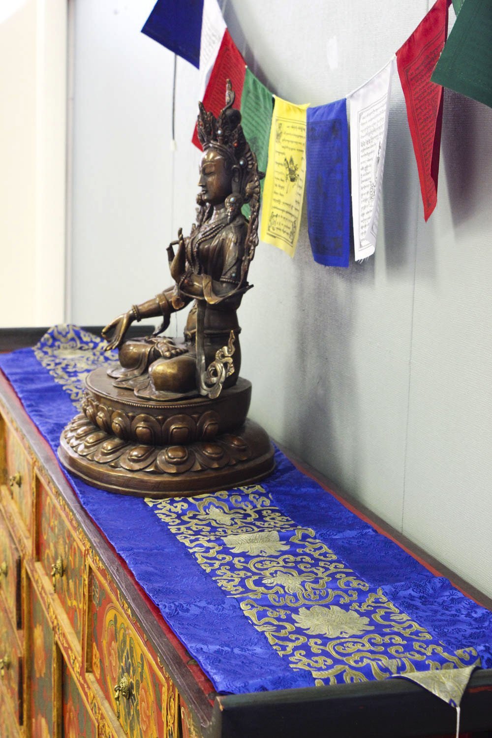 Royal Blue Brocade Altar Cloth - DharmaShop