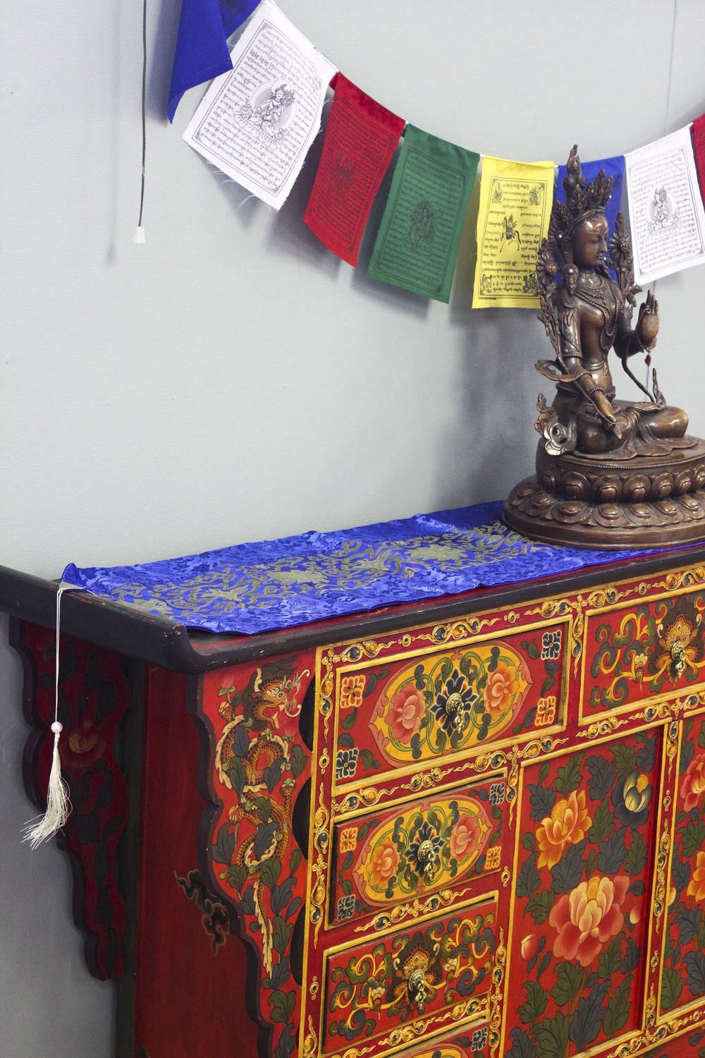 Royal Blue Brocade Altar Cloth - DharmaShop