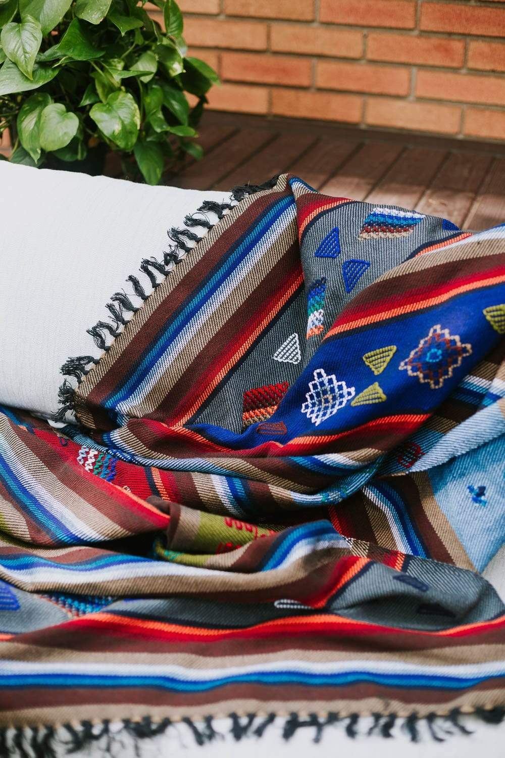 Geometric Hand-Dyed Artisan Blanket - DharmaShop