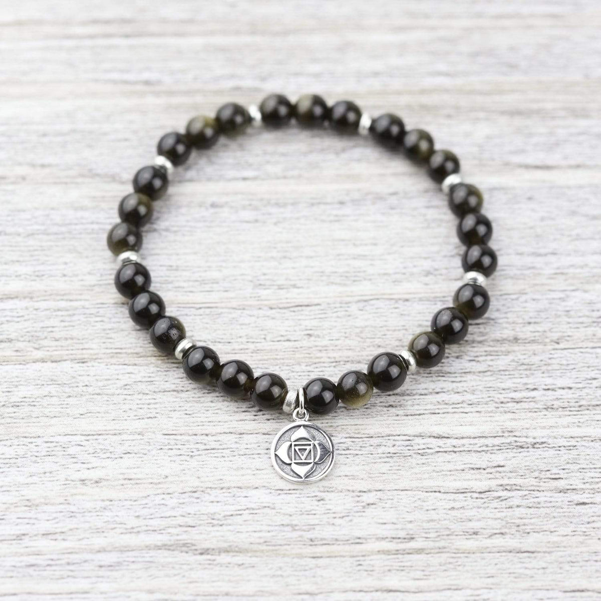 Root Chakra Obsidian Bracelet Bracelet - DharmaShop