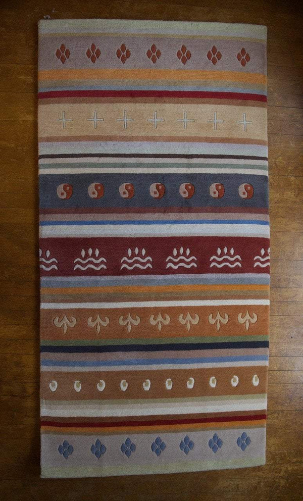 Tibetan Wool Chuba Design Carpet - DharmaShop