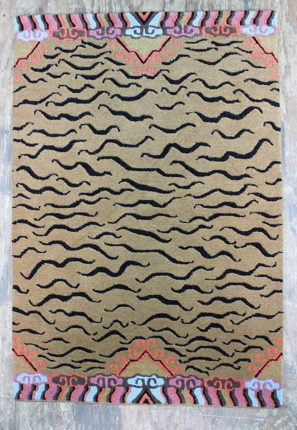 Traditional Tiger Pattern Tibetan Meditation Carpet - DharmaShop
