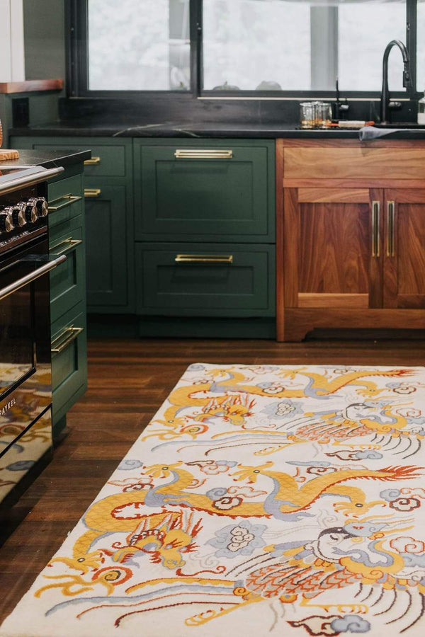 White Dragon Phoenix Carpet - DharmaShop