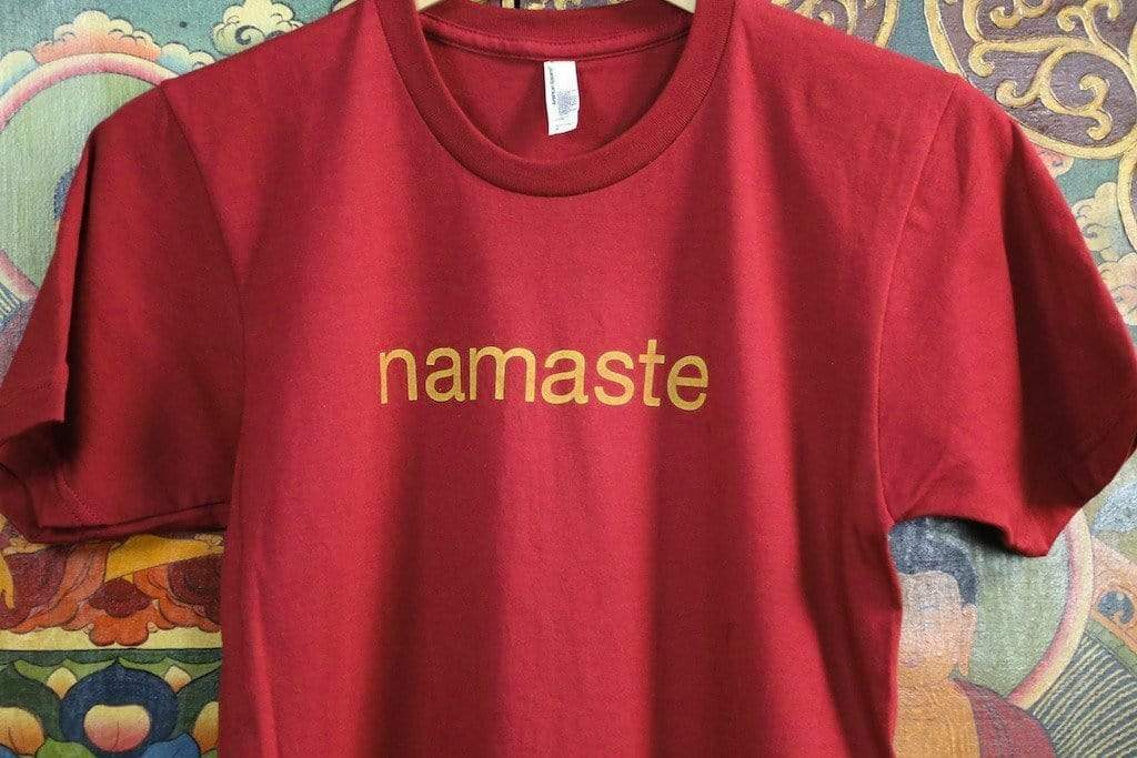 100% Cotton Red Namaste T Shirt - DharmaShop