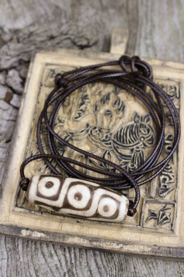 Nine Eye Dzi Bead Transformative Destiny Necklace - DharmaShop