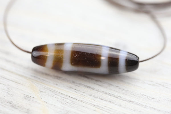 True Agate Sky Door Dzi Bead - DharmaShop