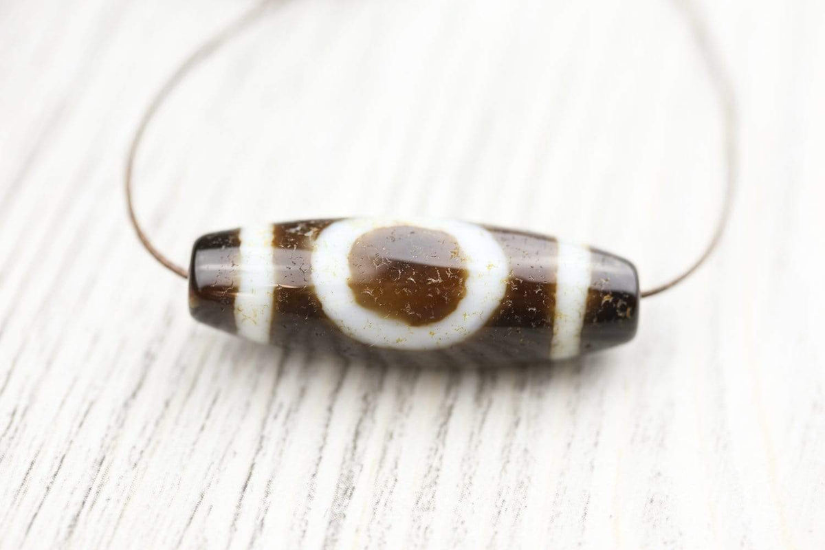 True Agate Sky Door Dzi Bead - DharmaShop