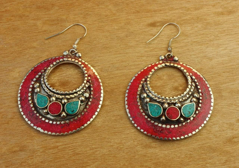 Circle of Blessings Coral Earrings - DharmaShop