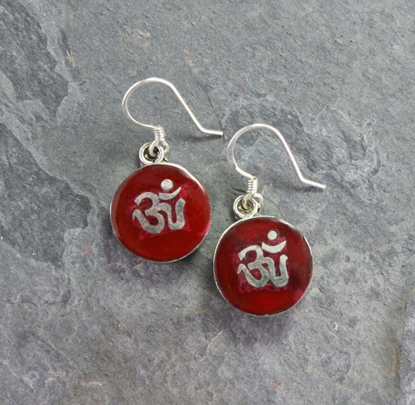 Coral OM Earrings - DharmaShop