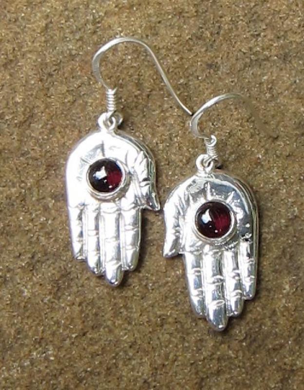 Garnet Hand Earrings - DharmaShop