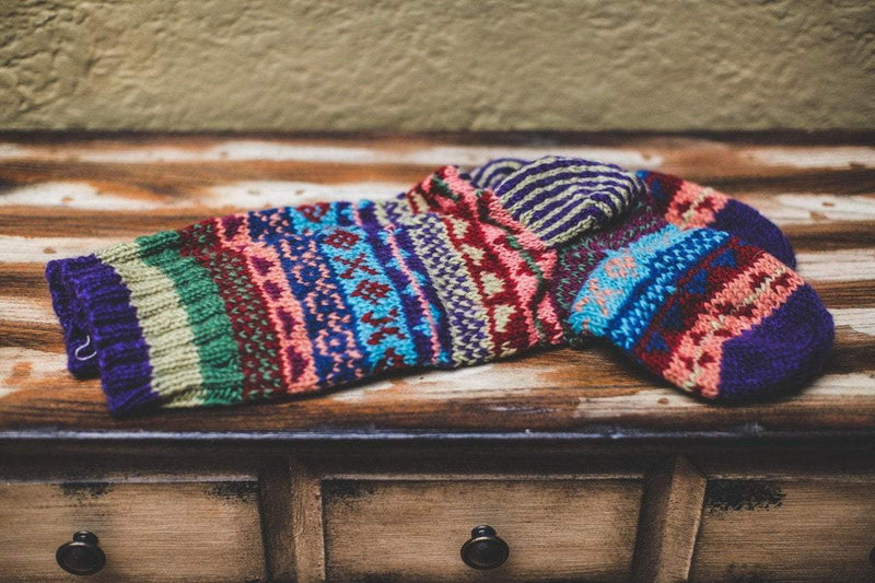 Himalayan Wool Slipper Socks from Nepal - DharmaShop