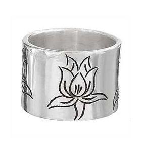 Hand Etched Lotus Blossom Ring - DharmaShop
