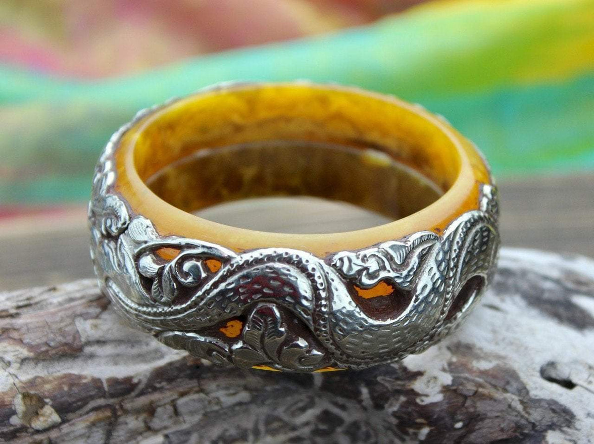 Large Tibetan Copal Dragon Bracelet - DharmaShop