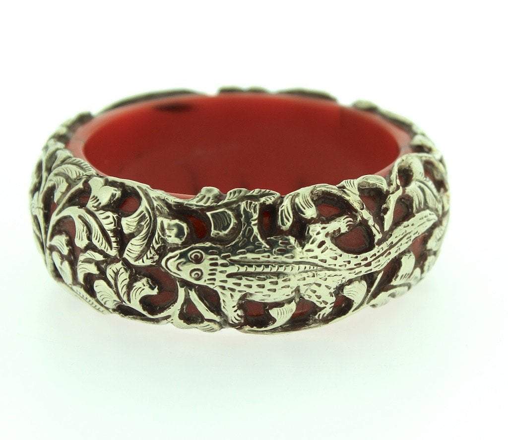 Traditional Large Tibetan Copal Animal Bracelet - DharmaShop