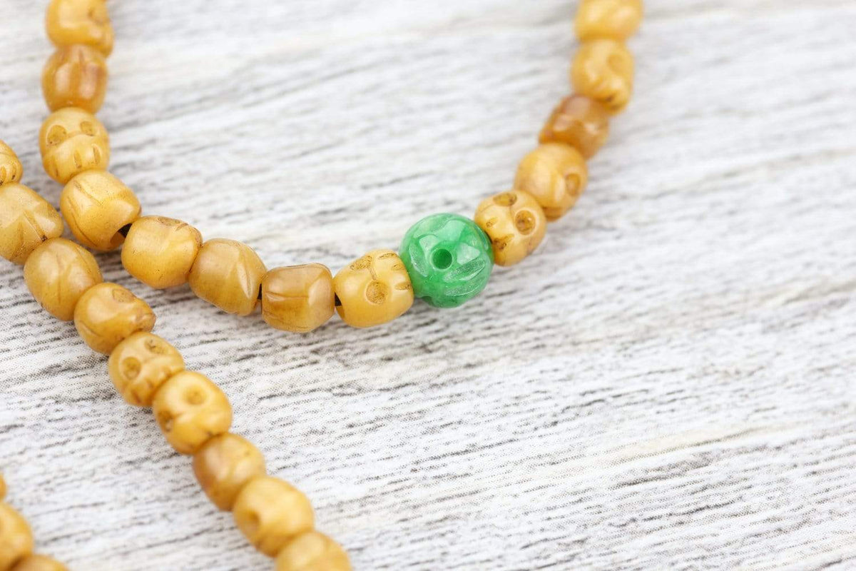 Antique Hand Carved Skull Mala - DharmaShop
