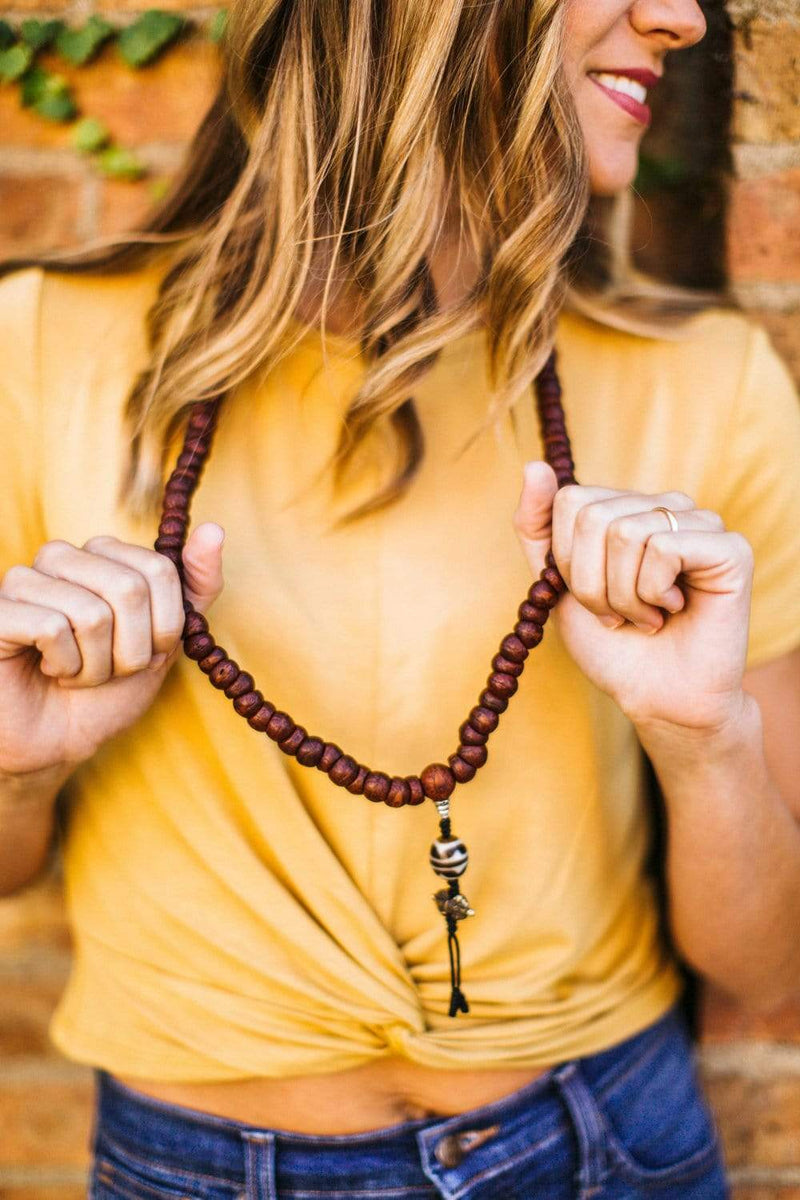 Bodhi and Fortune Wave Dzi Mala - DharmaShop