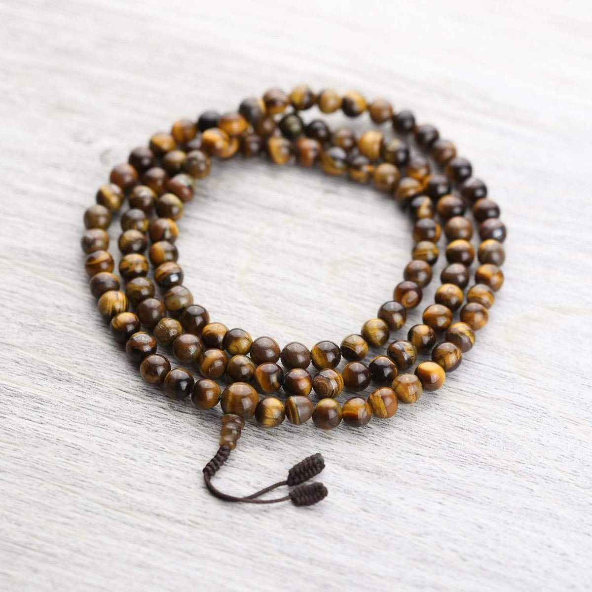 Tiger Eye 108 Bead Mala Necklace - DharmaShop