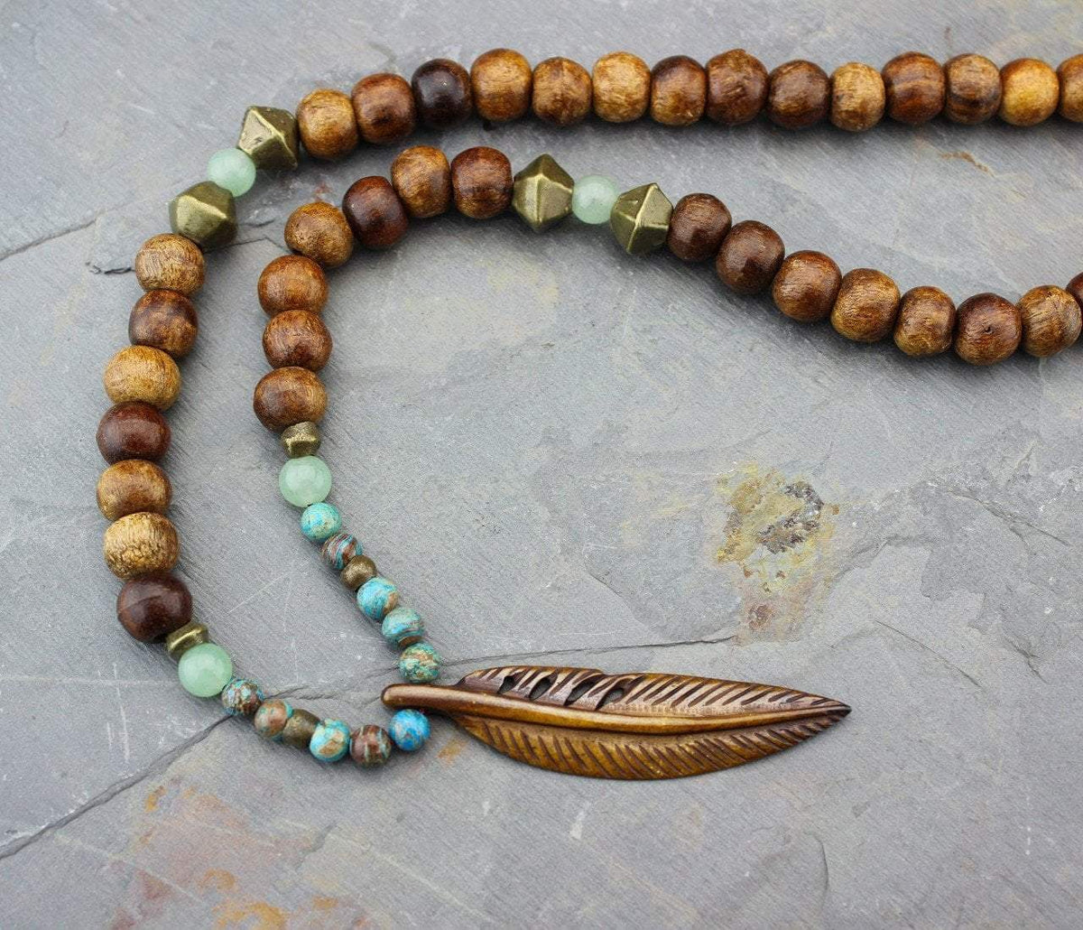 Feathers and Wood Mala - DharmaShop