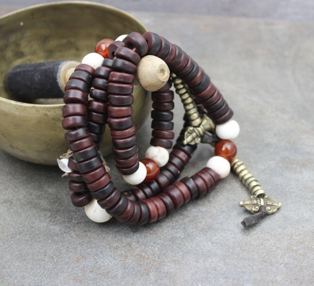 Traditional Tibetan Nomad Bone mala - DharmaShop