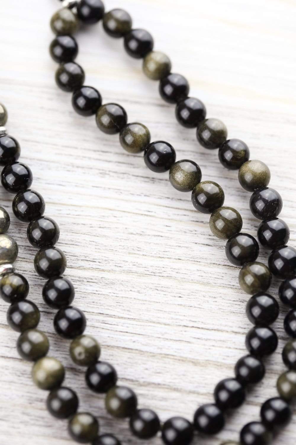 Protective Obsidian and Tibetan Pendant Mala - DharmaShop