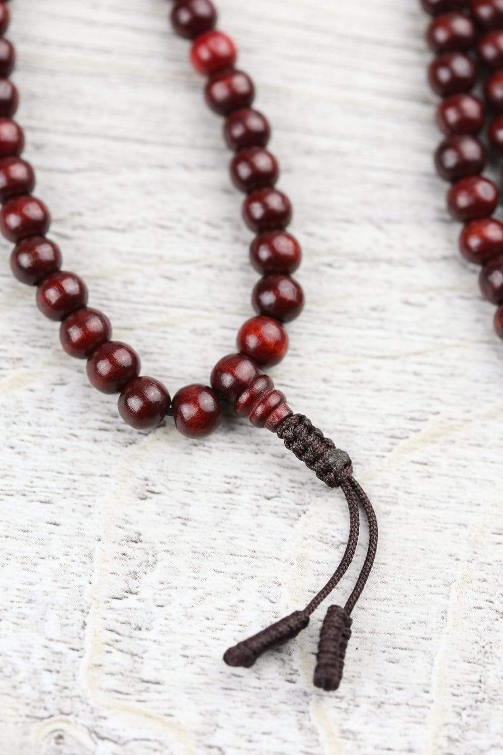 Red Natural Wood Mala - DharmaShop