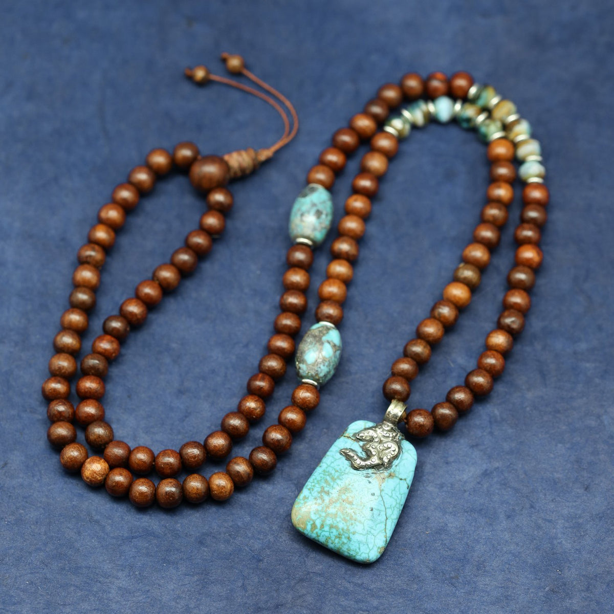 Rosewood and Turquoise Mala - DharmaShop