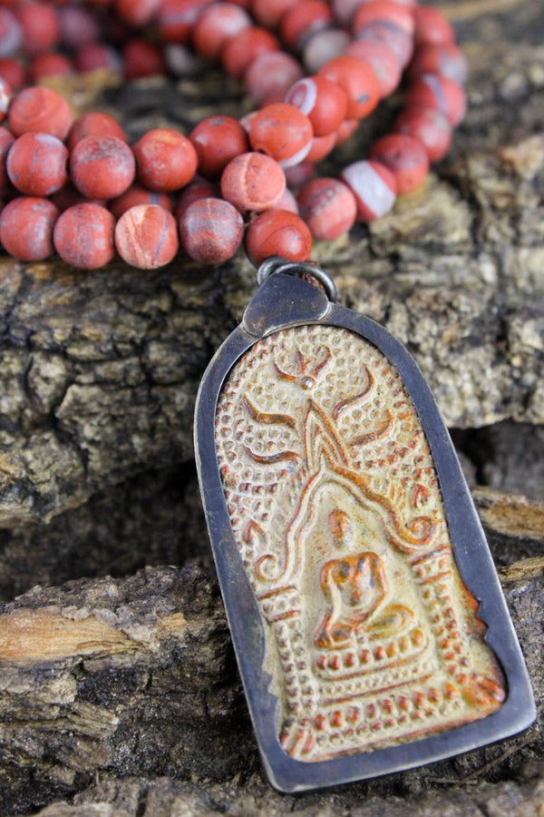 Thai Amulet and Matte Jasper Mala - DharmaShop