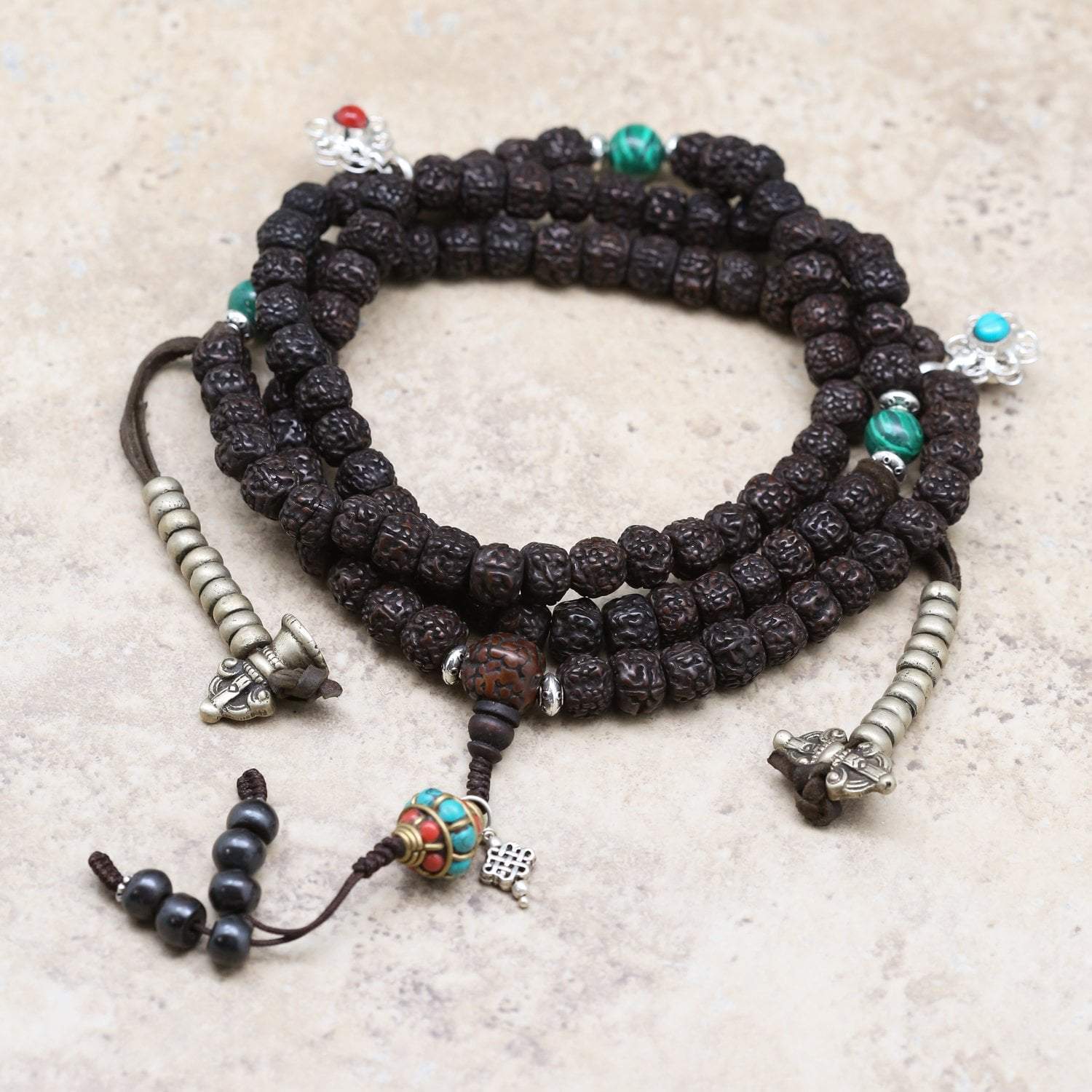 Traditional Tibetan Rudraksha Mala - DharmaShop