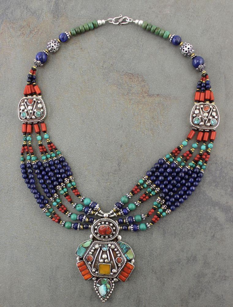 Coral and Turquoise Tibetan Necklace - DharmaShop