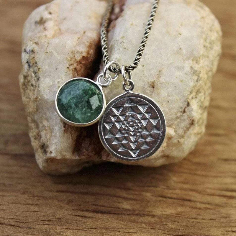 Emerald Sacred Geometry Heart Chakra Necklace - DharmaShop