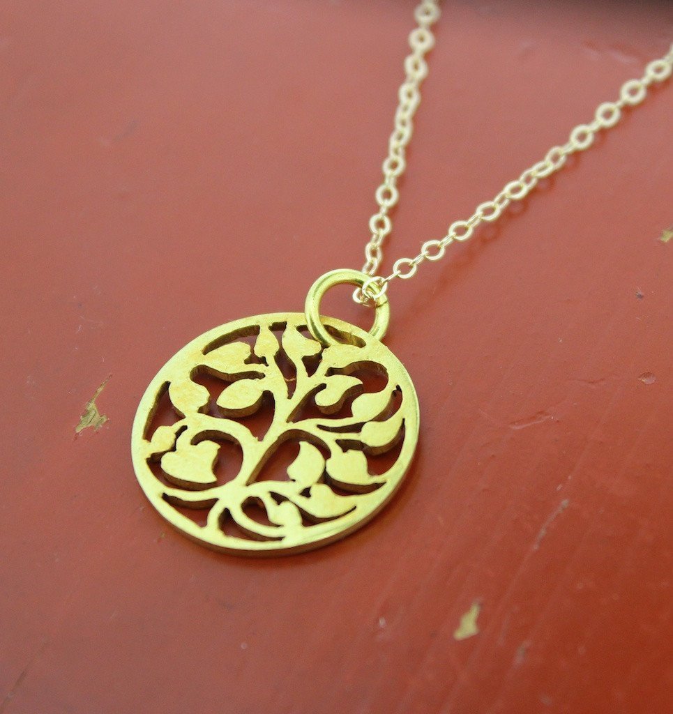 Tibetan Gold Tree of Life Necklace - DharmaShop