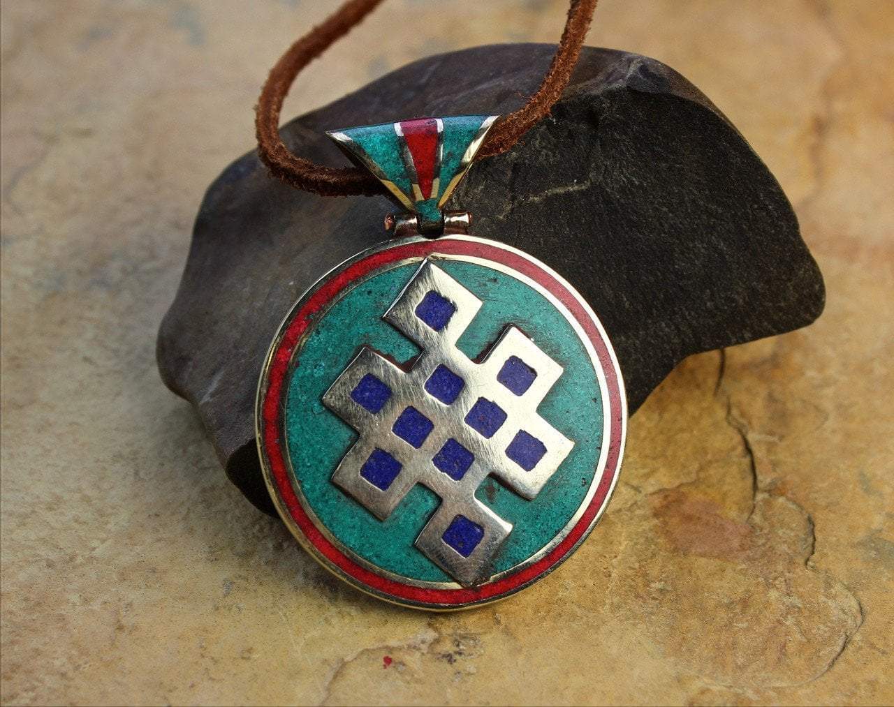 Eternal Knot Pendant on Suede - DharmaShop