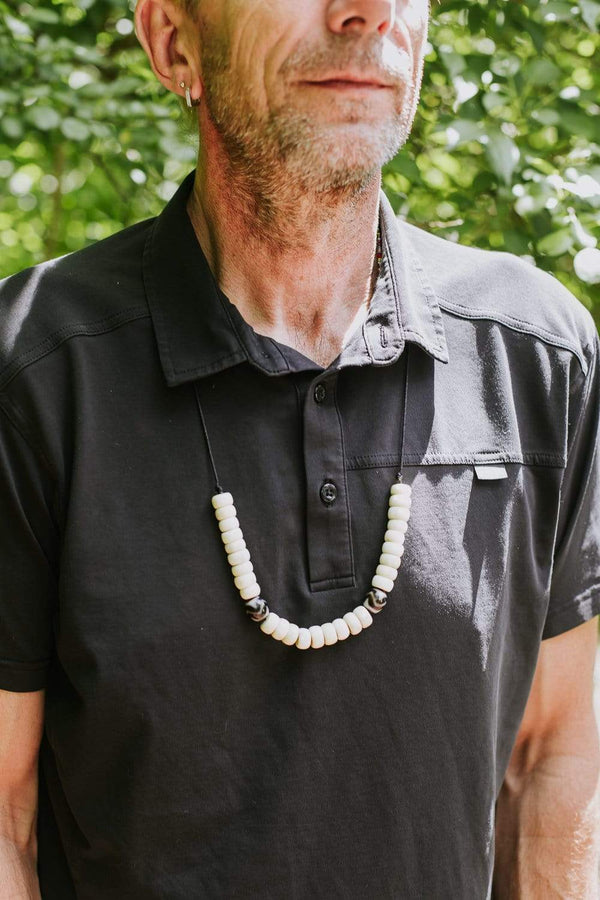 Naga Shell & Fortune Wave Dzi Necklace - DharmaShop