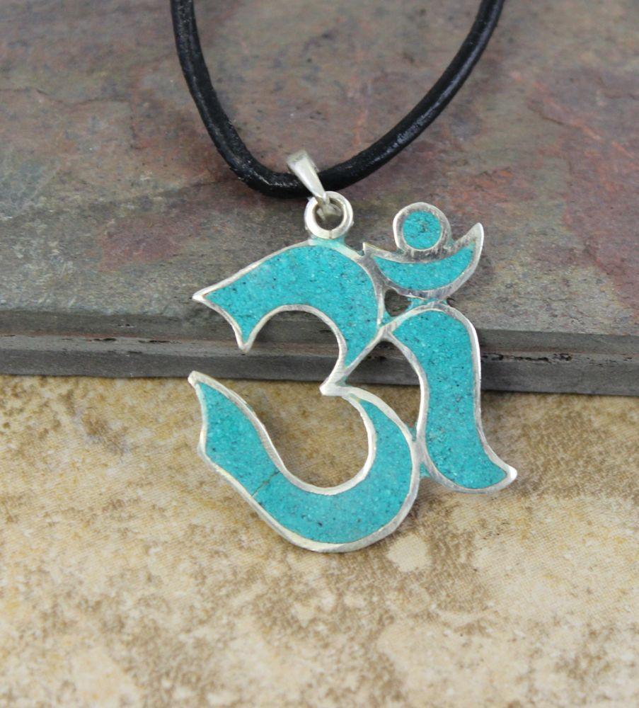 All Turquoise Om Pendant - DharmaShop