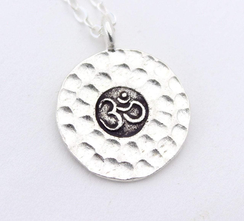 Hand Hammered Silver OM Pendant - DharmaShop