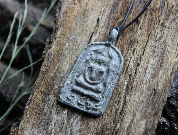 Oxidized Copper Thai Buddha Pendant - DharmaShop