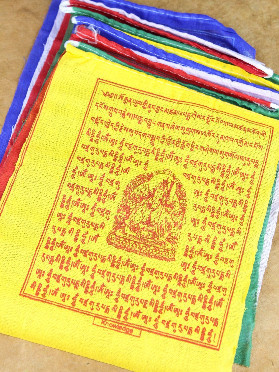 5 Roll Set of Mixed Deity Tibetan Prayer Flags - DharmaShop