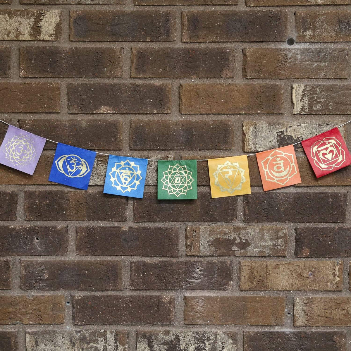 7 Chakra Lokta Paper Prayer Flags - DharmaShop