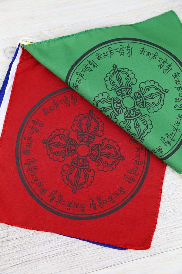 Double Dorje Compassion Prayer Flags - DharmaShop