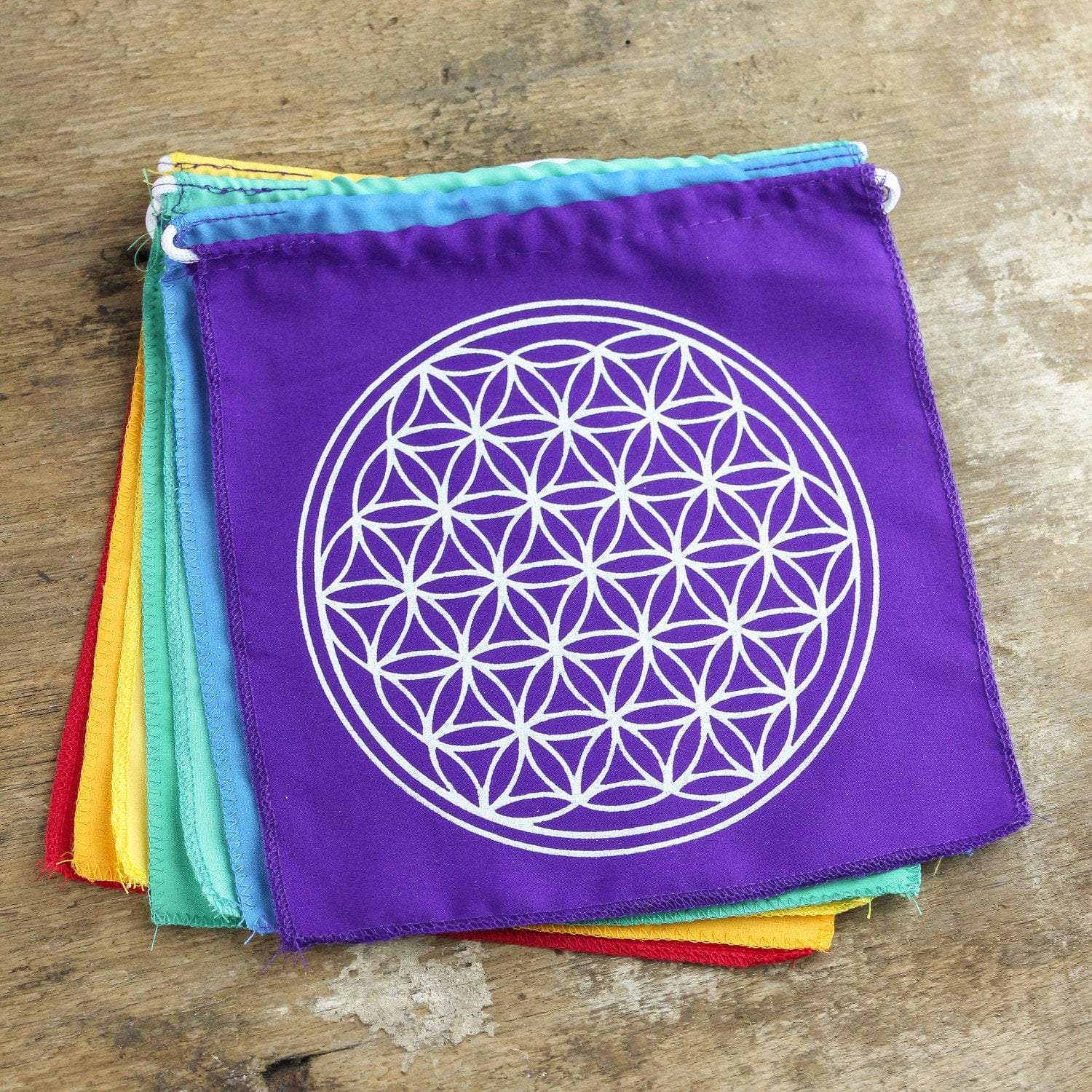 Sacred Geometry Chakra Prayer Flags - DharmaShop