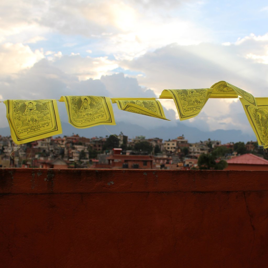 Yellow Shakyamuni Buddha Prayer Flags - DharmaShop