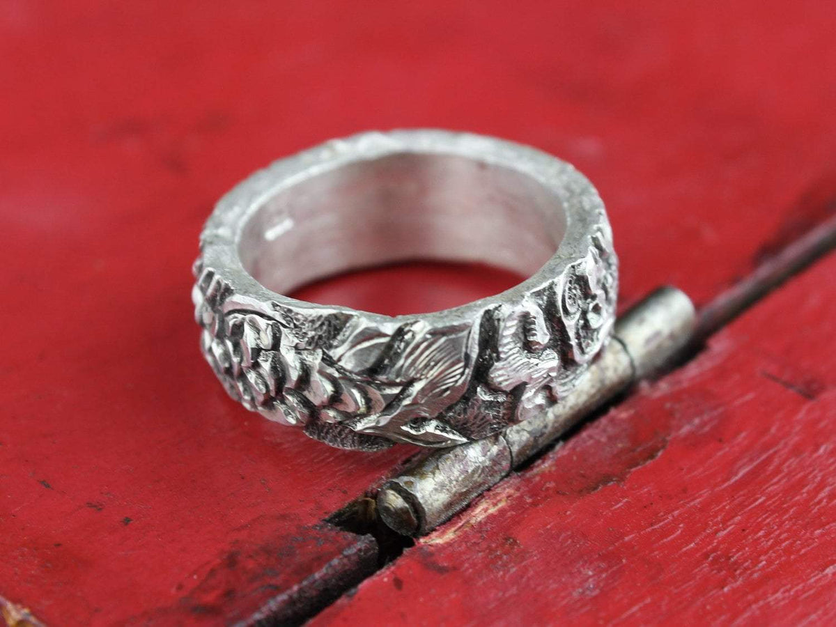 Solid Silver Men's Dragon Ring - DharmaShop