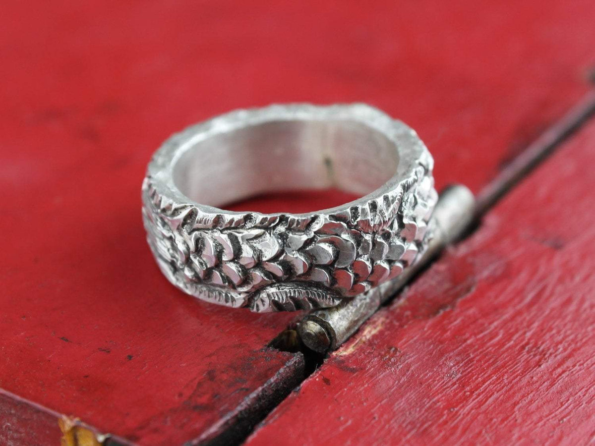 Solid Silver Men's Dragon Ring - DharmaShop