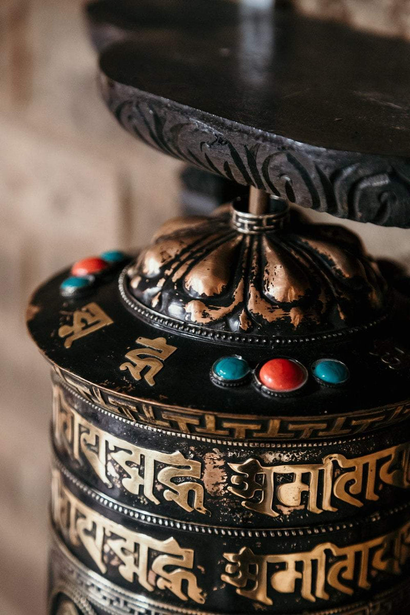 Large Temple Style Prayer Wheel - DharmaShop