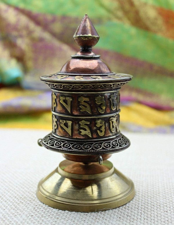 Painted Temple Prayer Wheel - DharmaShop