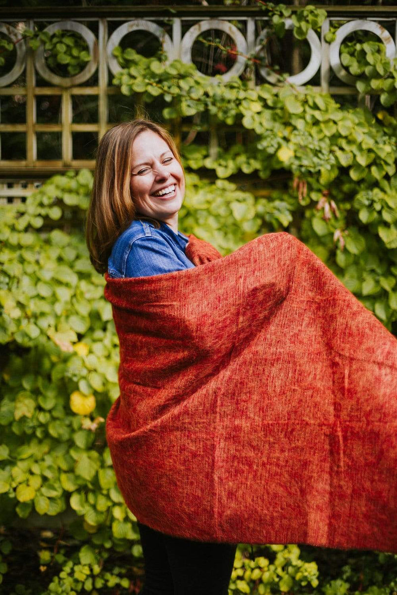 Burnt Orange Himalayan Wool Scarf - DharmaShop