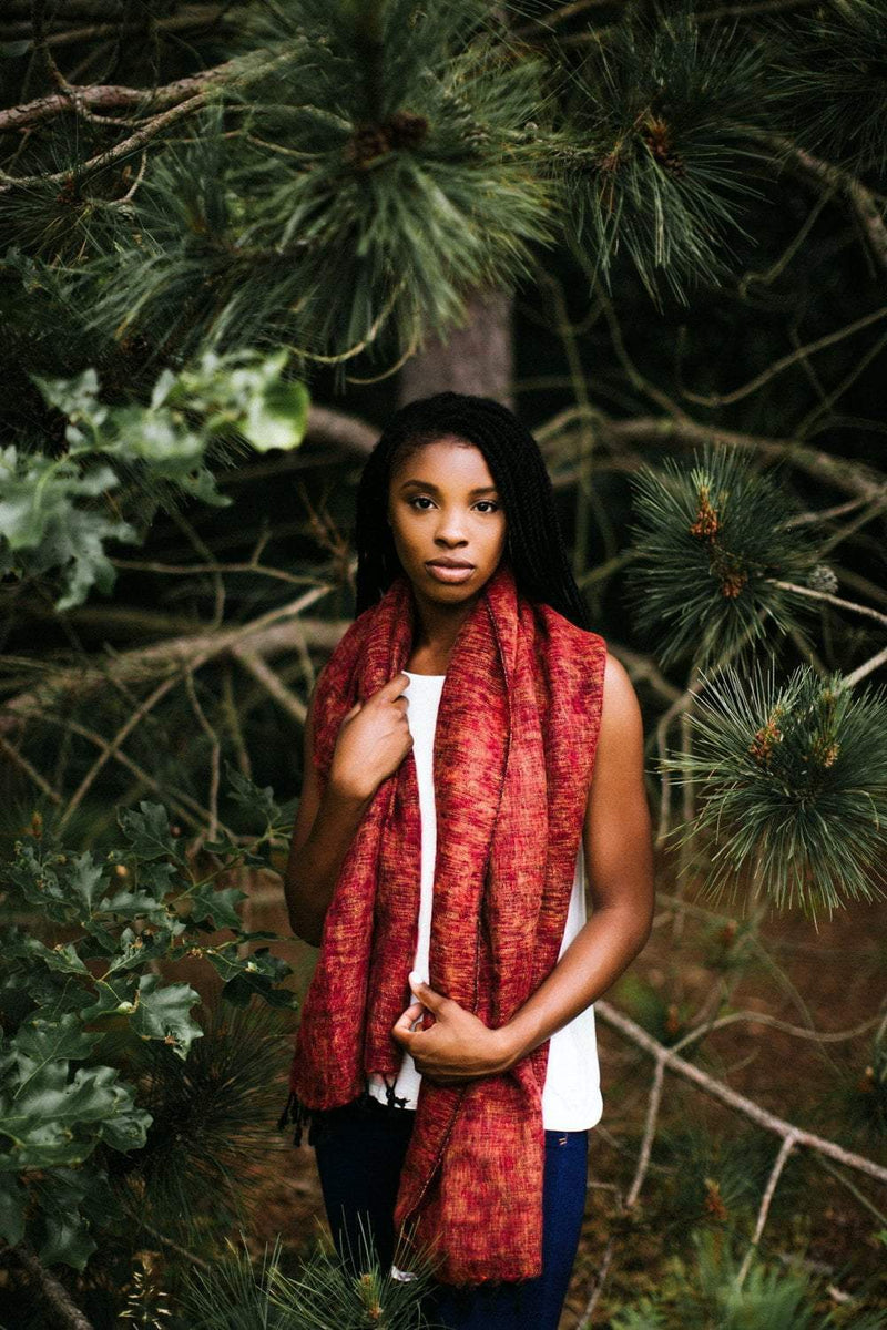 Burnt Orange Himalayan Wool Scarf - DharmaShop